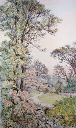 Decorative Prints of Rural Scenes, hand colored etchings and engravings