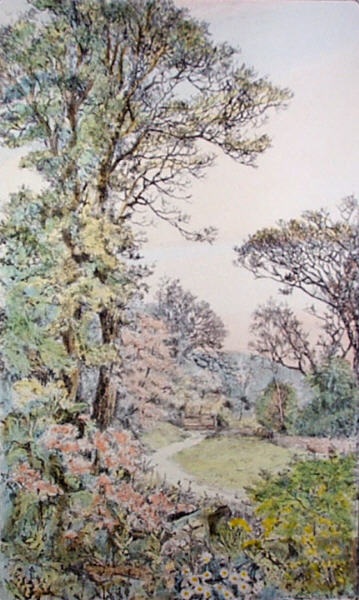 Decorative Prints of Rural Scenes, hand colored etchings and engravings