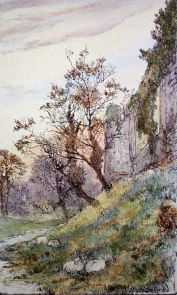 Decorative Prints of Rural Scenes, hand colored etchings and engravings